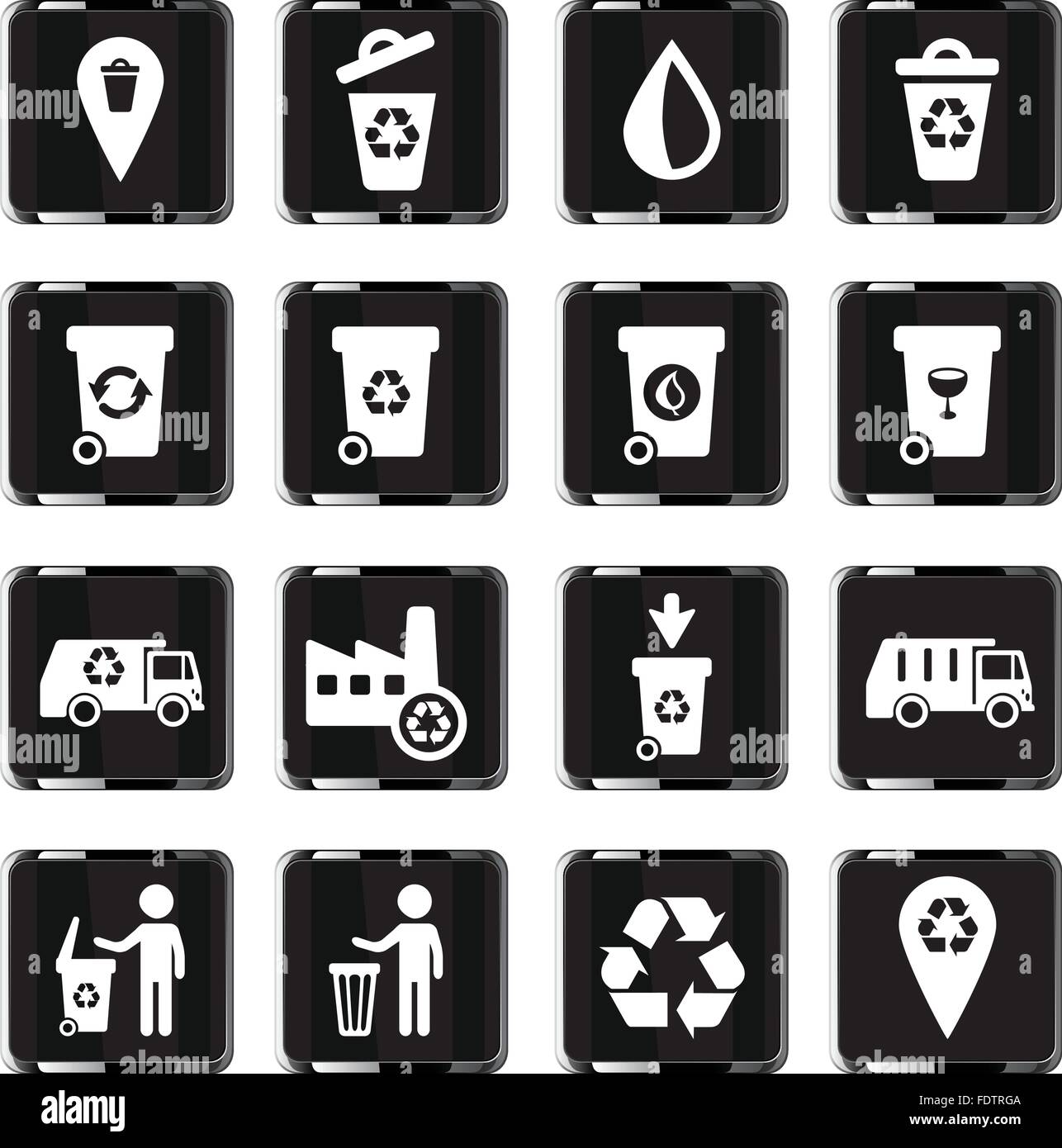 Garbage simply icons Stock Vector Image & Art - Alamy
