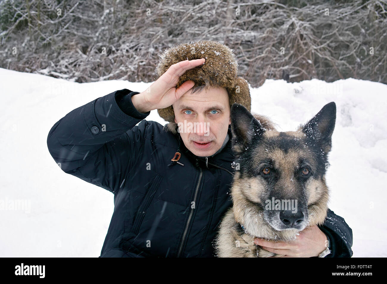 Man And Dog Stock Photo - Alamy
