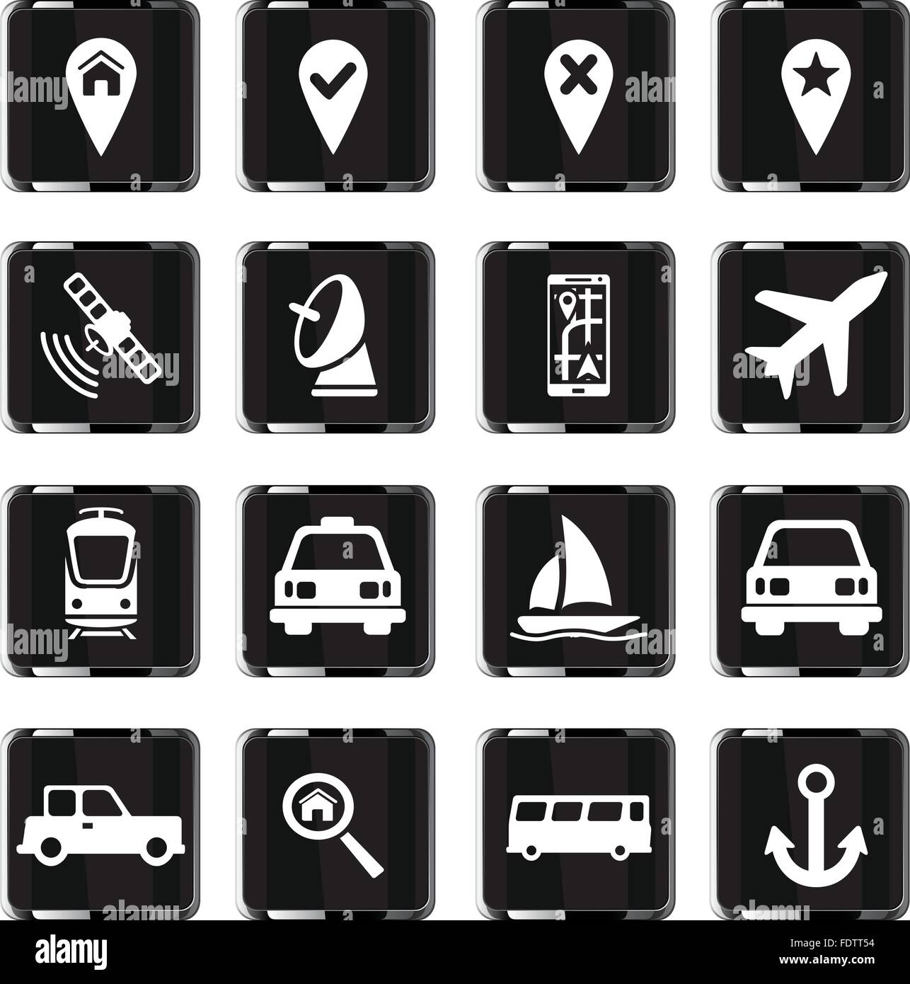 Navigation simply icons Stock Vector Image & Art - Alamy