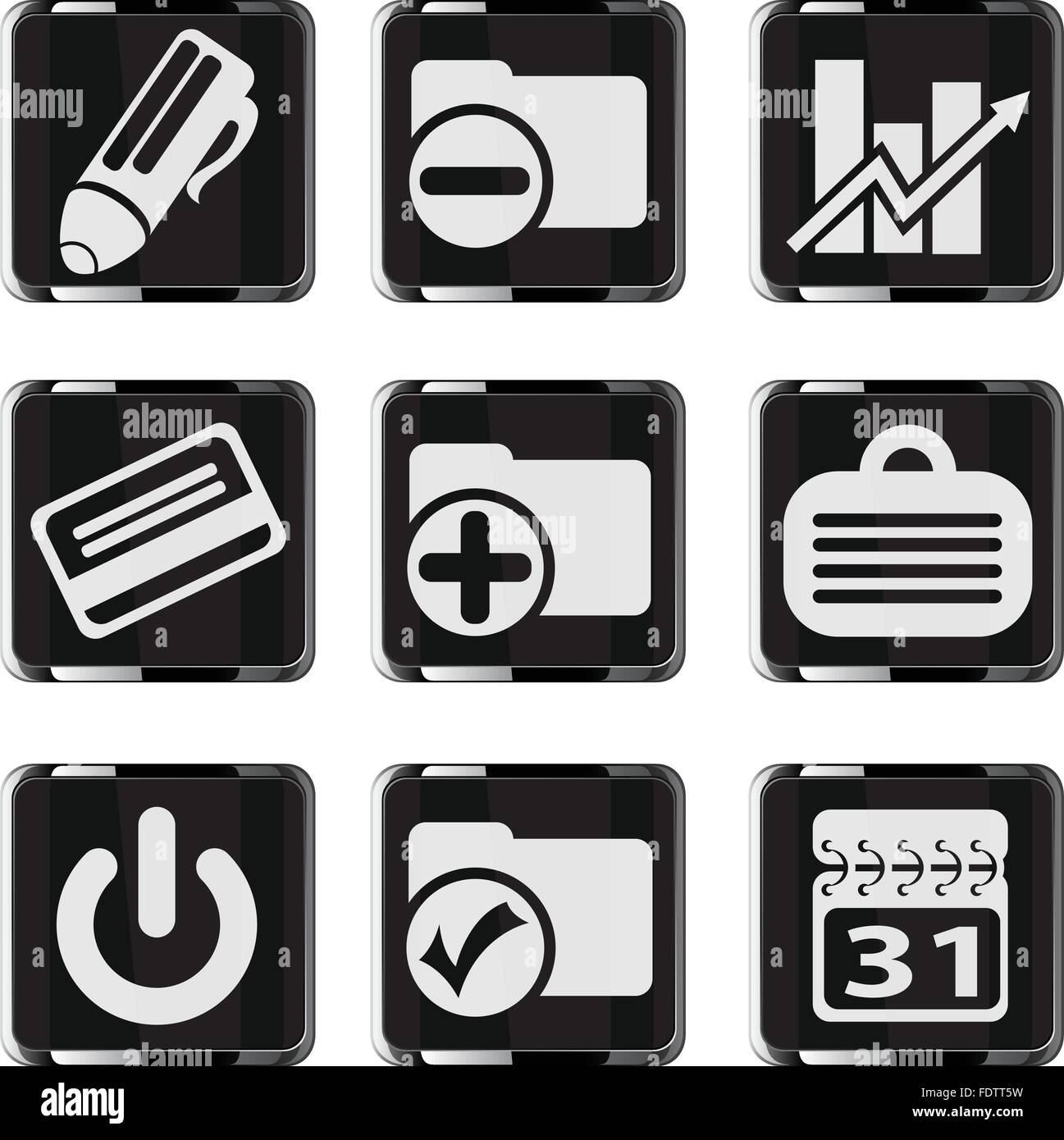 Office simple vector icons Stock Vector Image & Art - Alamy