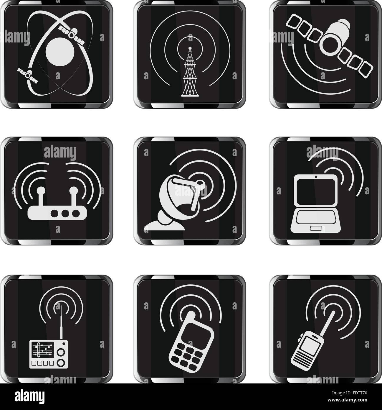 Radio signal simple vector icons Stock Vector Image & Art - Alamy