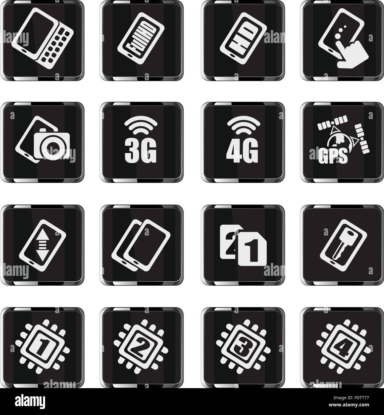 Mobile or cell phone, smartphone, specifications and functions Stock ...