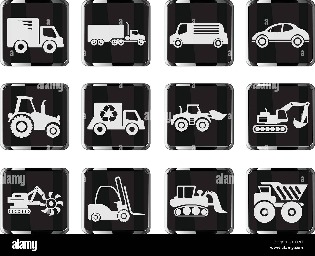 Transportation and Loading Machines Icons Stock Vector Image & Art - Alamy