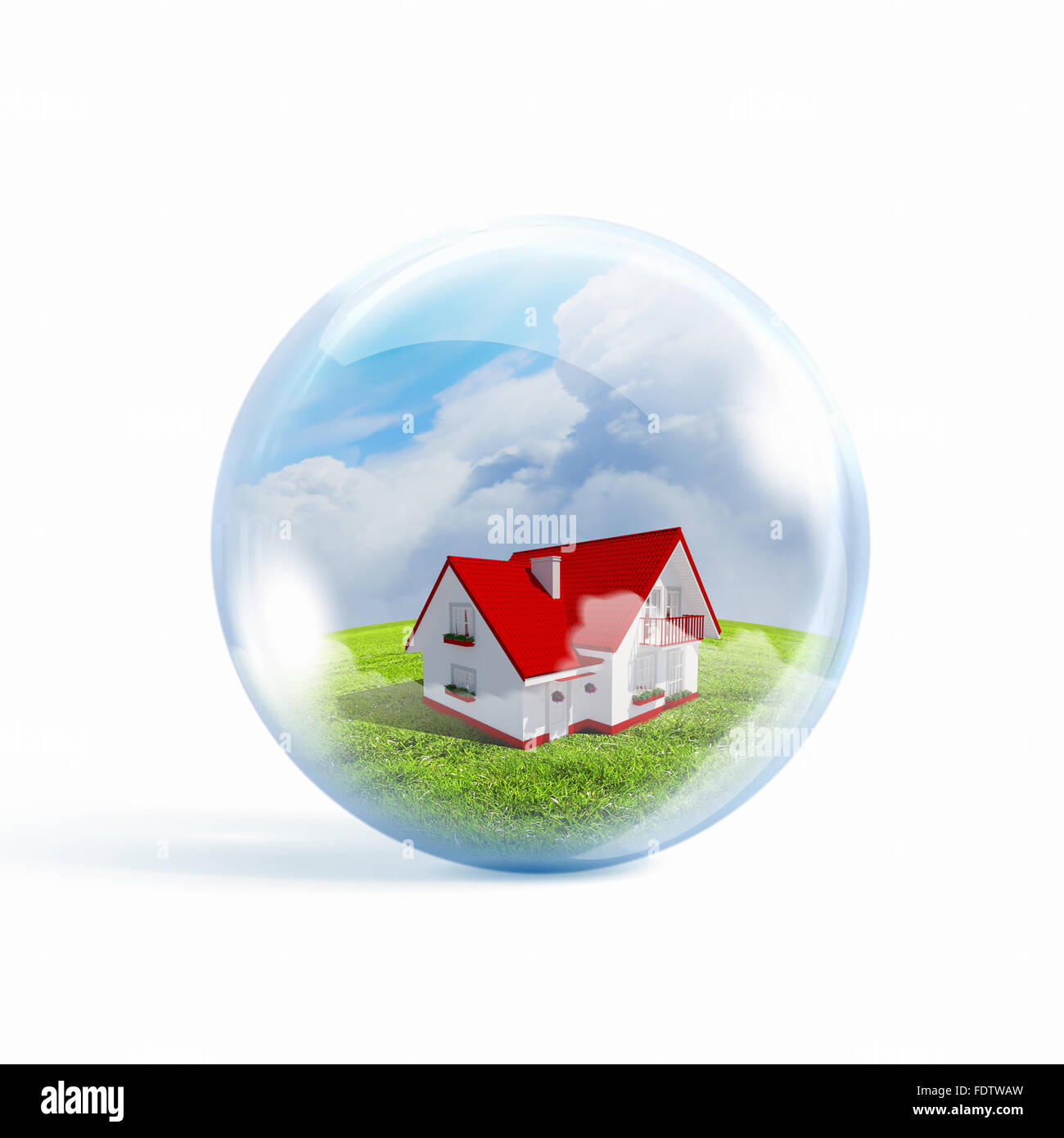 Residential building inside a transparent glass sphere Stock Photo - Alamy