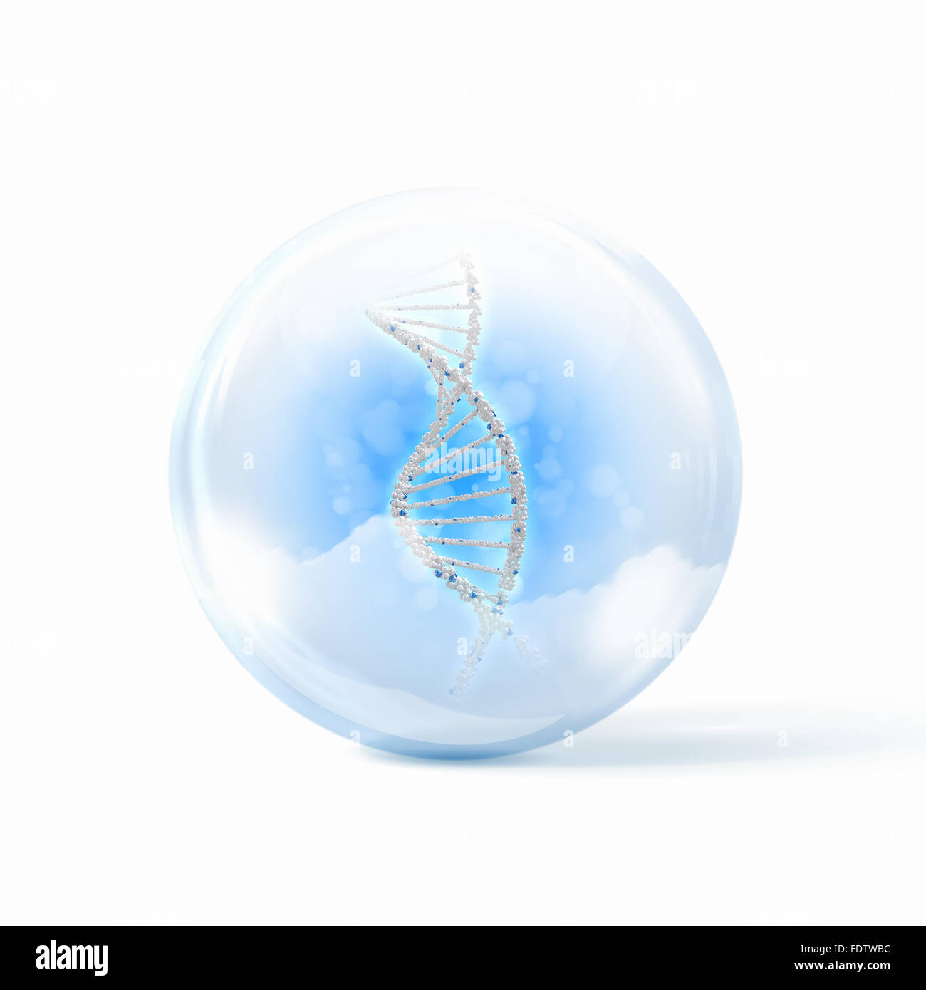 Image of DNA strand inside a glass sphere Stock Photo - Alamy