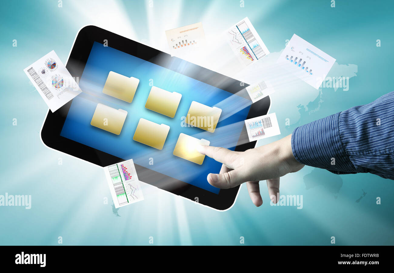 business , e-commerce concept illustration with graphs and charts from ...