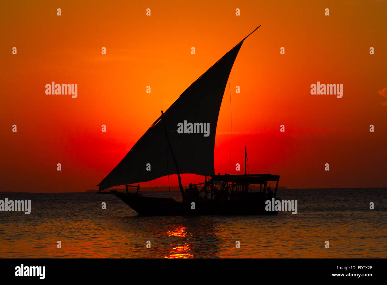 Dhow in zanzibar sunset hi-res stock photography and images - Alamy