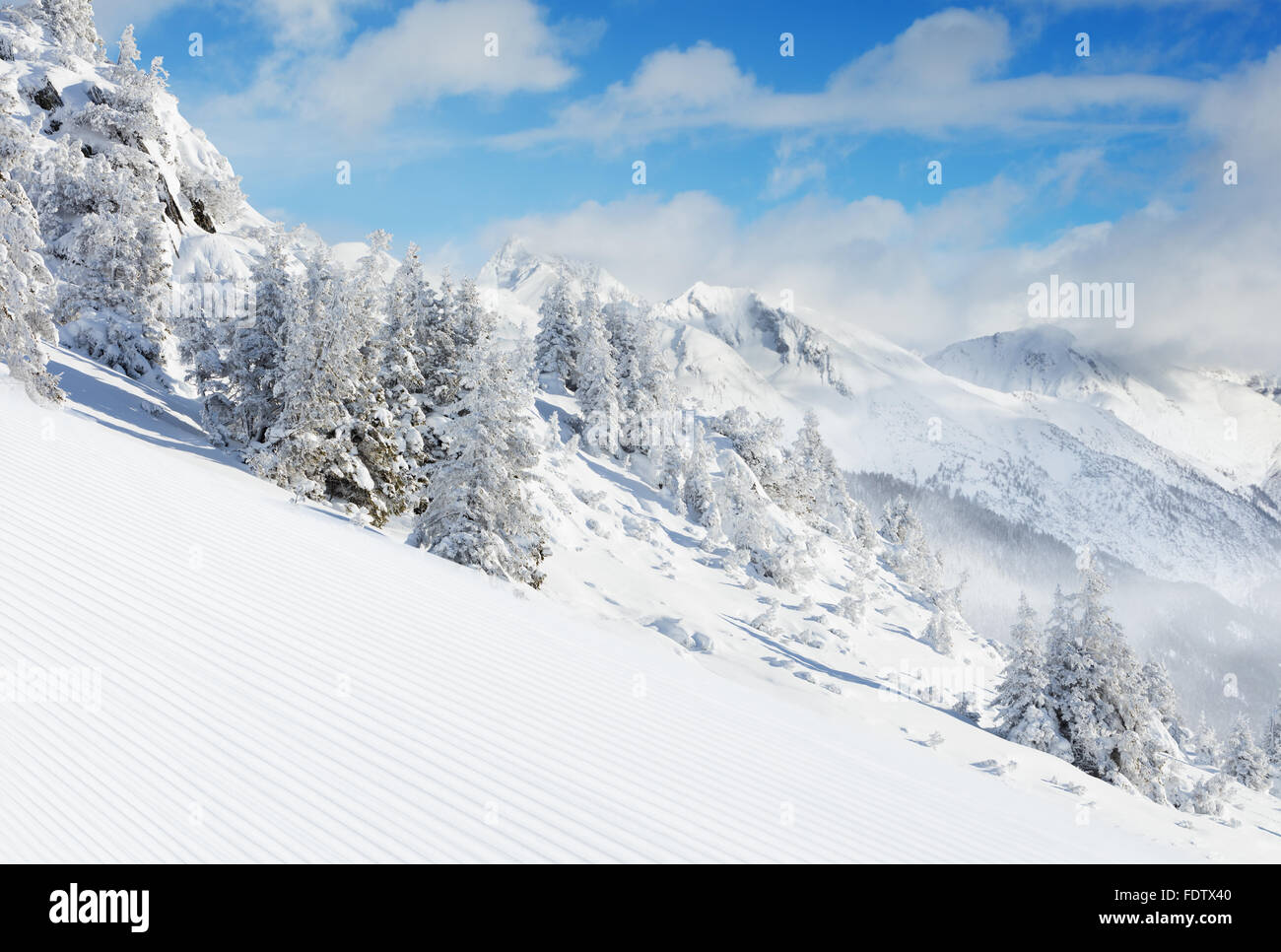 Beautiful winter Alpine scenery Stock Photo - Alamy