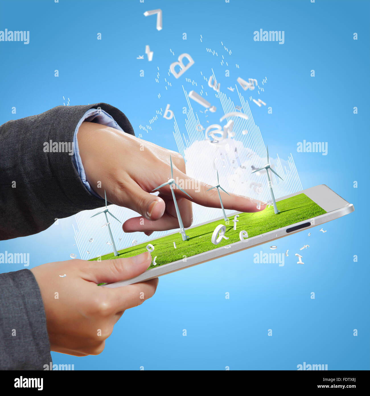 Modern green technology for ecology protection illustration Stock Photo ...
