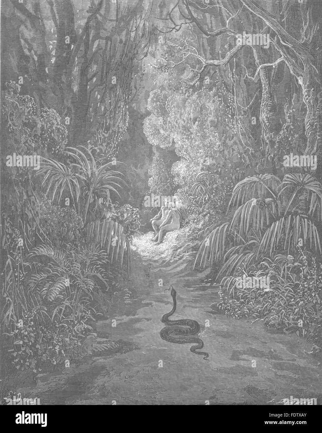 MILTON PARADISE LOST:Nearer he drew walk traversed stateliest covert ...