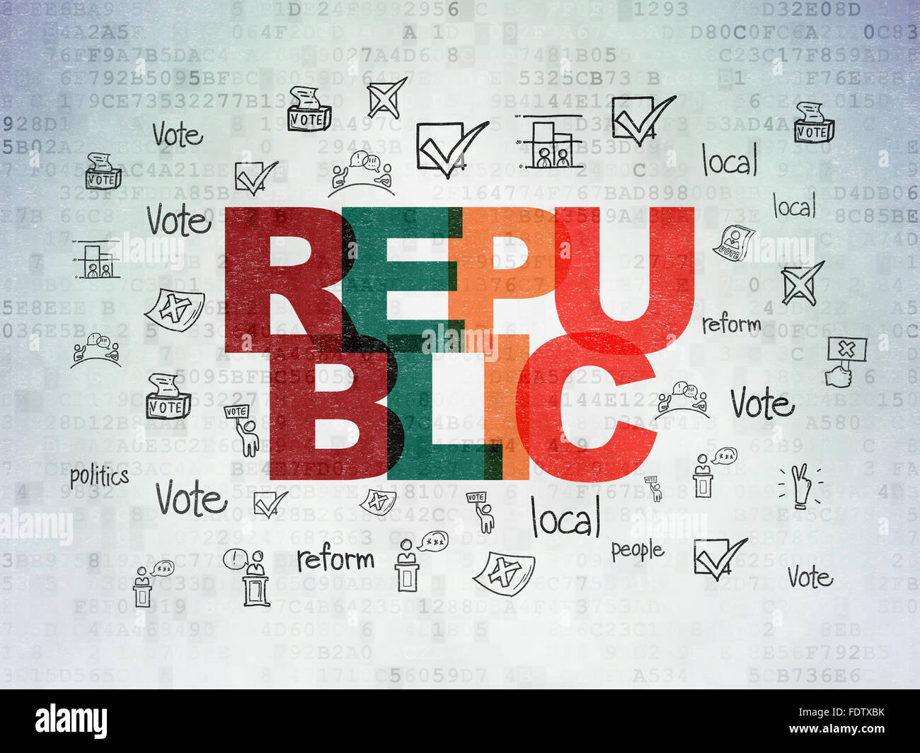Politics concept: Republic on Digital Paper background Stock Photo - Alamy