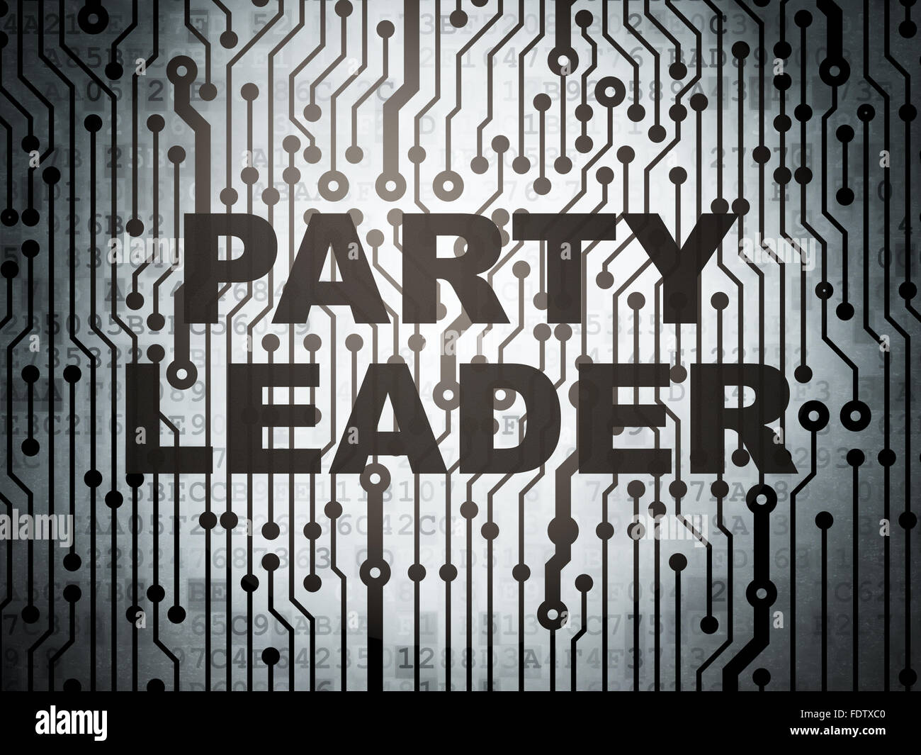 Political concept: circuit board with Party Leader Stock Photo - Alamy