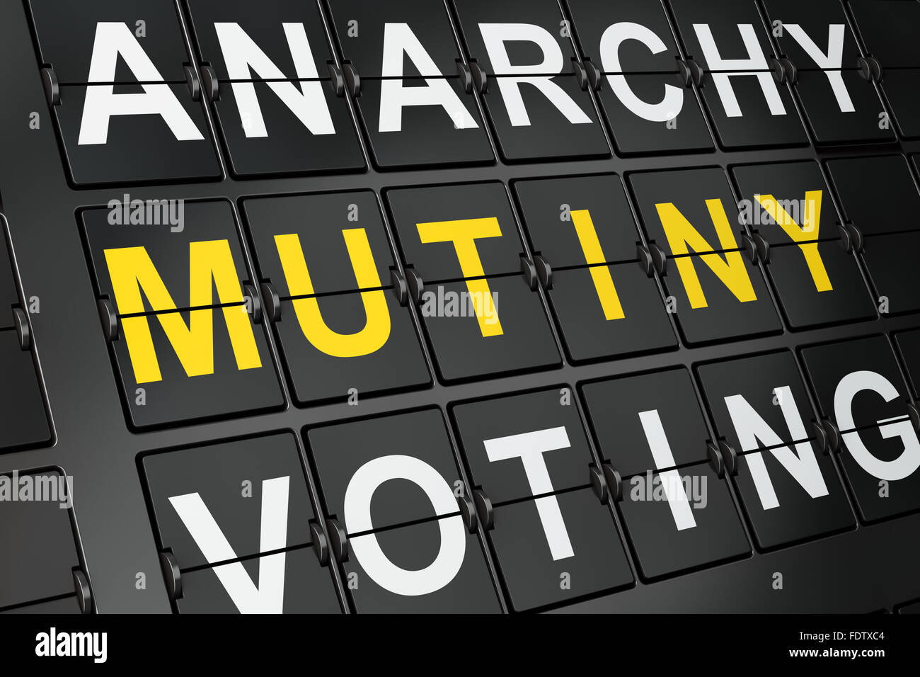 Political concept: Mutiny on airport board background Stock Photo - Alamy