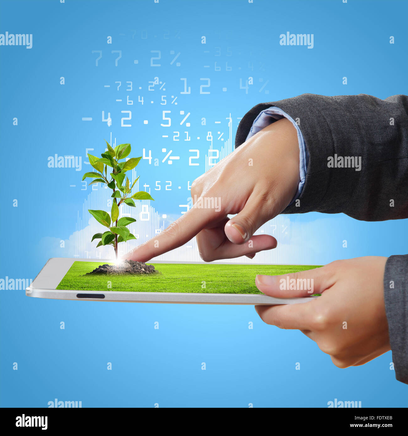 Modern green technology for ecology protection illustration Stock Photo ...