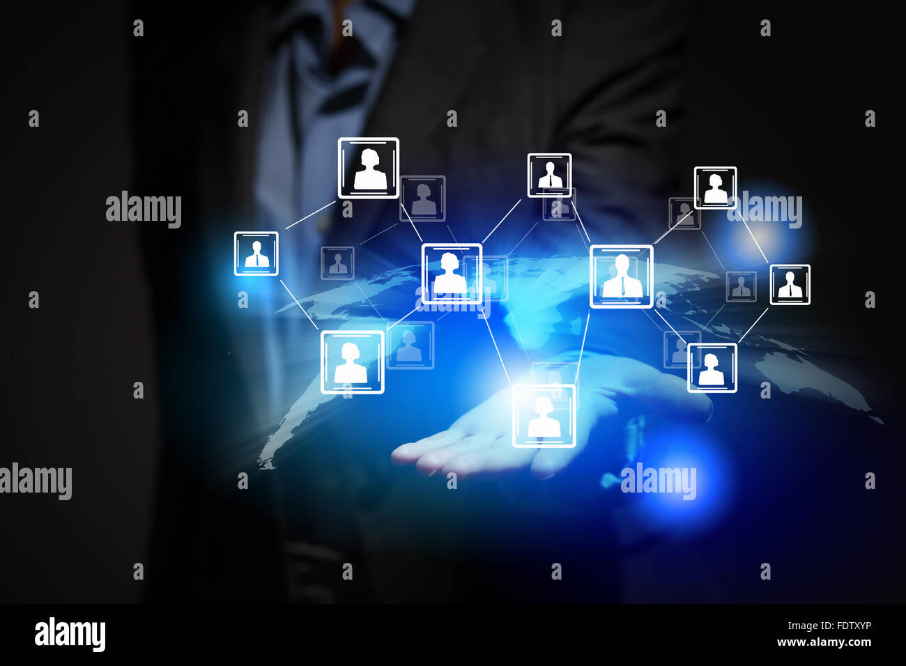 Modern wireless technology illustration with a computer device Stock ...