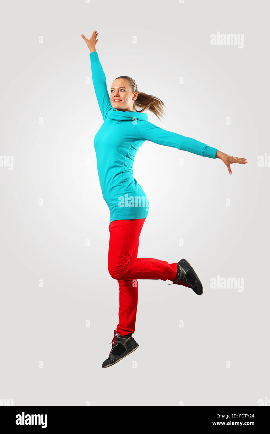Young hiphop dancer making a move on white Stock Photo - Alamy
