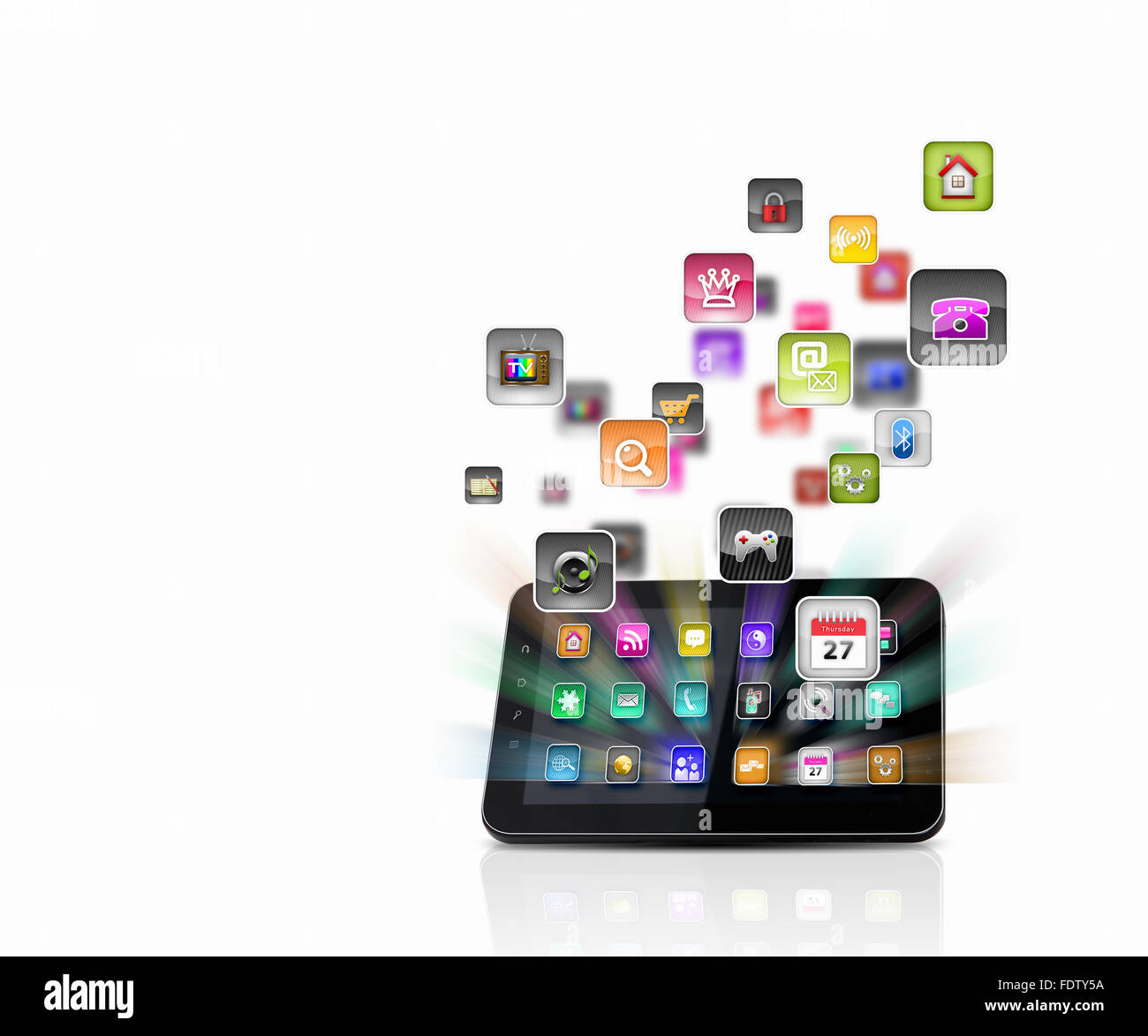 Social media icons phone display Cut Out Stock Images & Pictures - Alamy