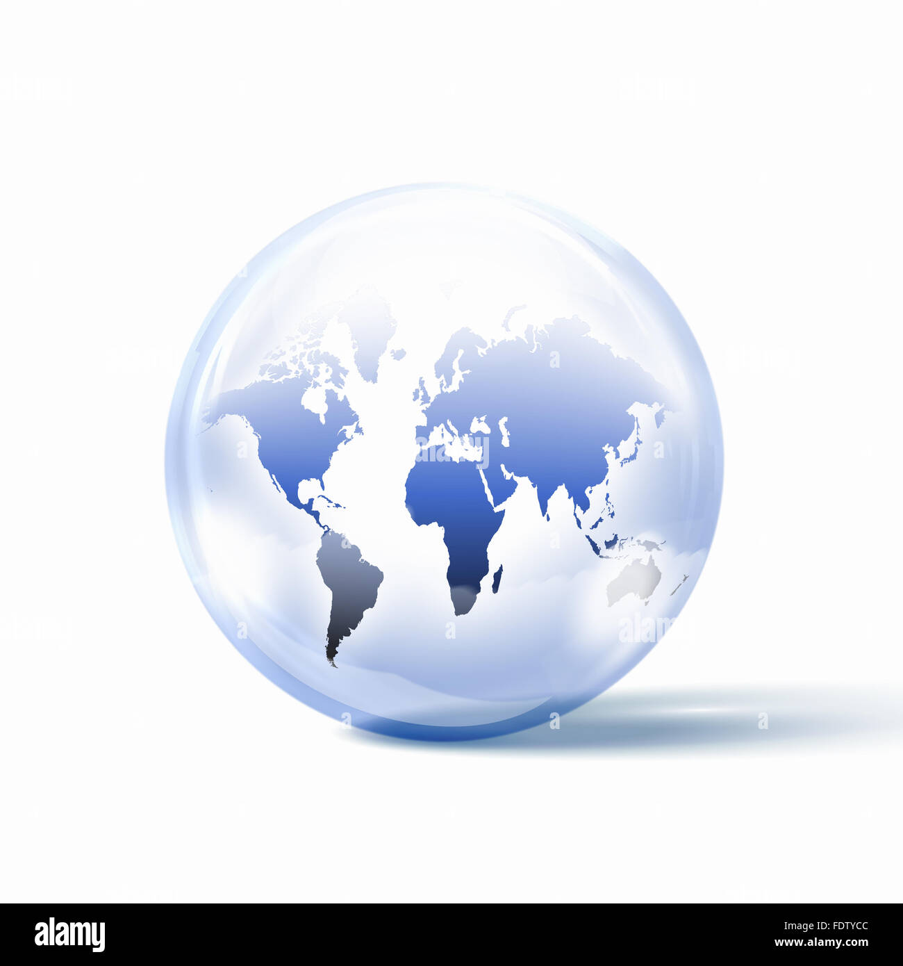 the world or our planet earth inside a glass sphere Stock Photo - Alamy