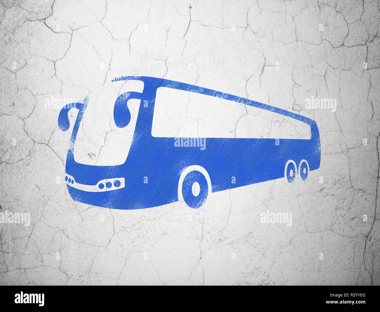 Tourism concept: Bus on wall background Stock Photo - Alamy