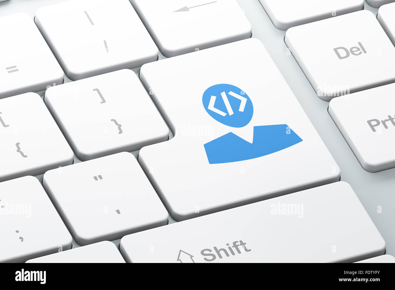 Programming concept: Programmer on computer keyboard background Stock ...