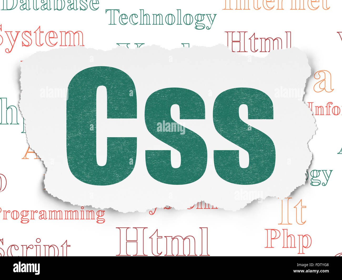 Programming concept: Css on Torn Paper background Stock Photo - Alamy