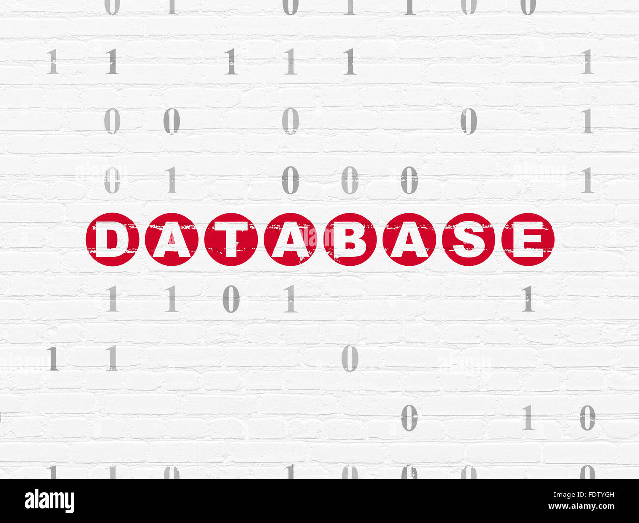 Programming concept: Database on wall background Stock Photo - Alamy