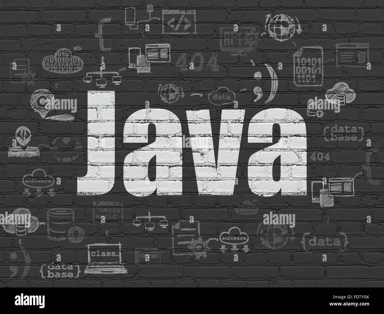 Database concept: Java on wall background Stock Photo - Alamy