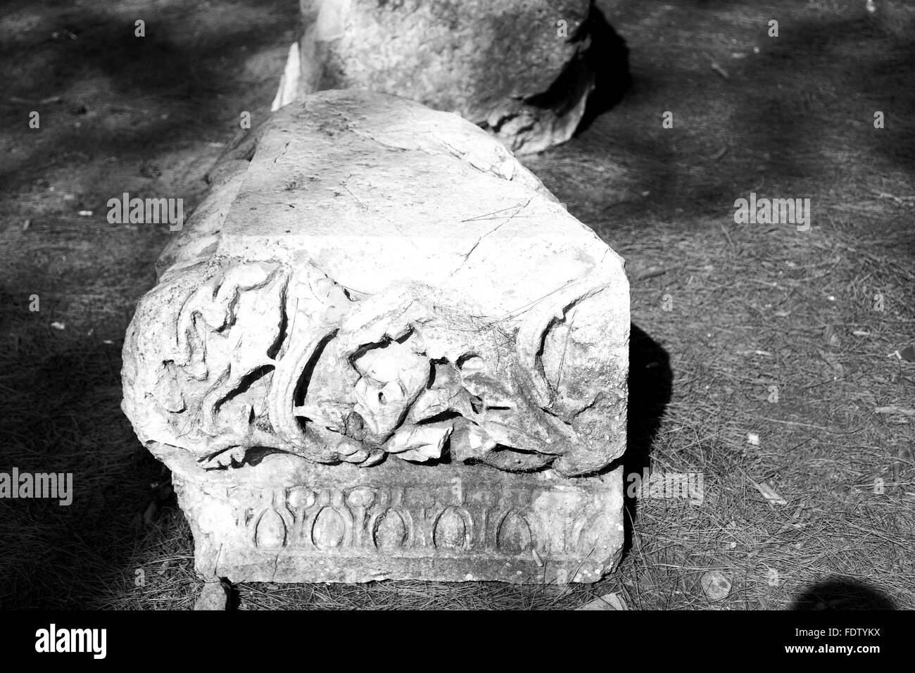 Destroyed column in black and white Black and White Stock Photos ...