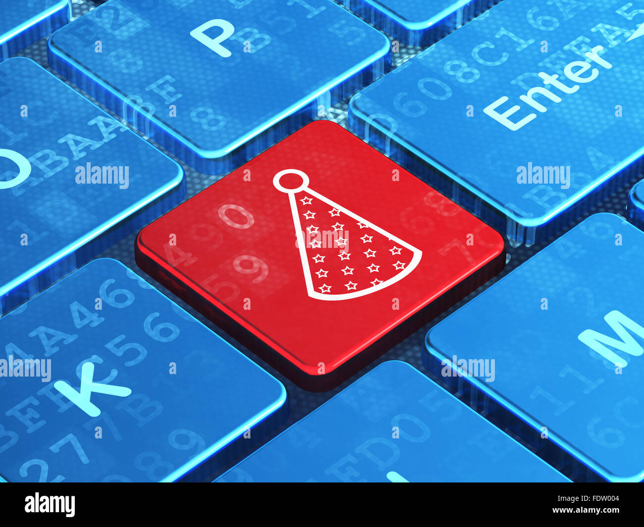 Entertainment, concept: Party Hat on computer keyboard background Stock ...
