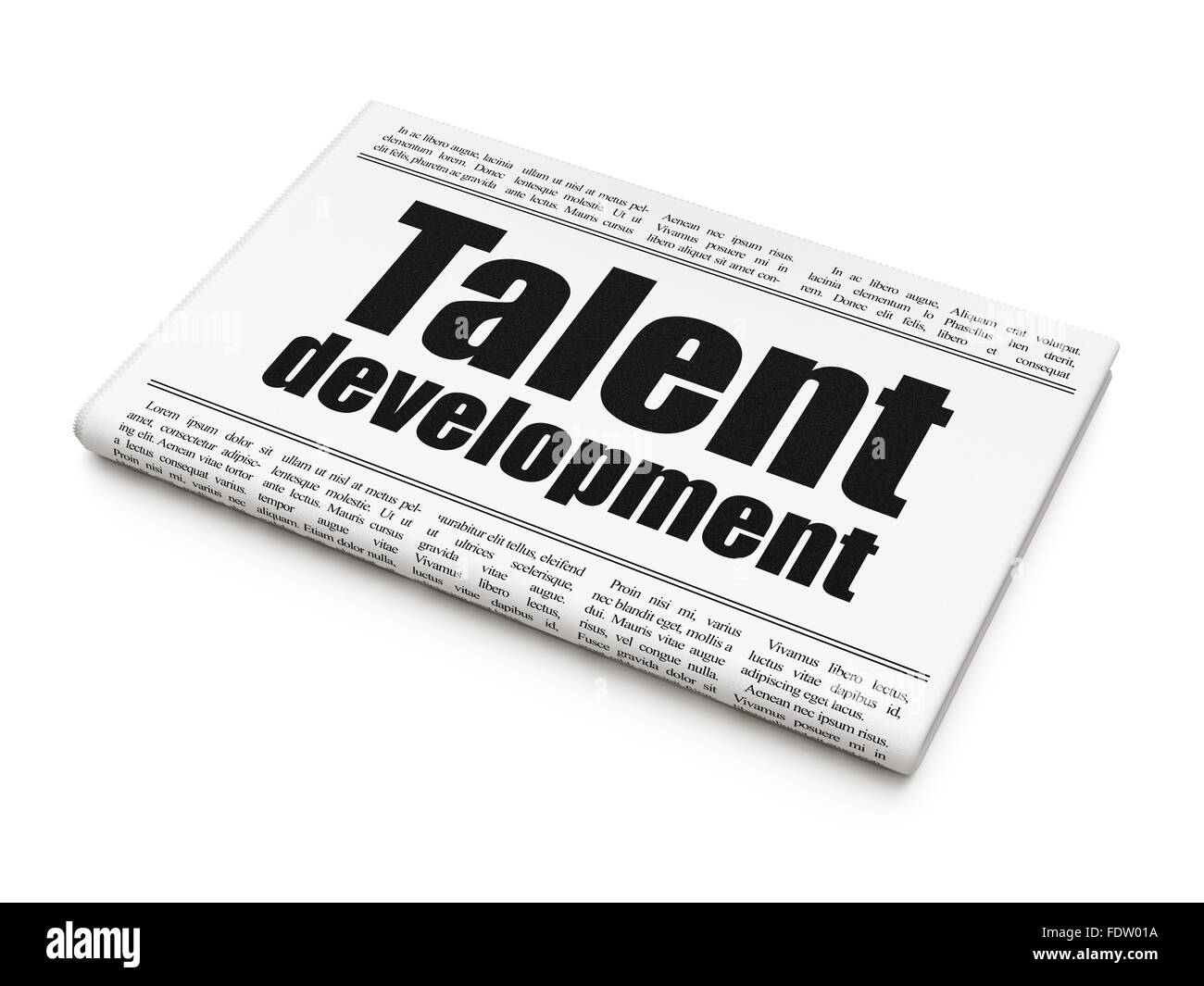 Studying concept: newspaper headline Talent Development Stock Photo - Alamy