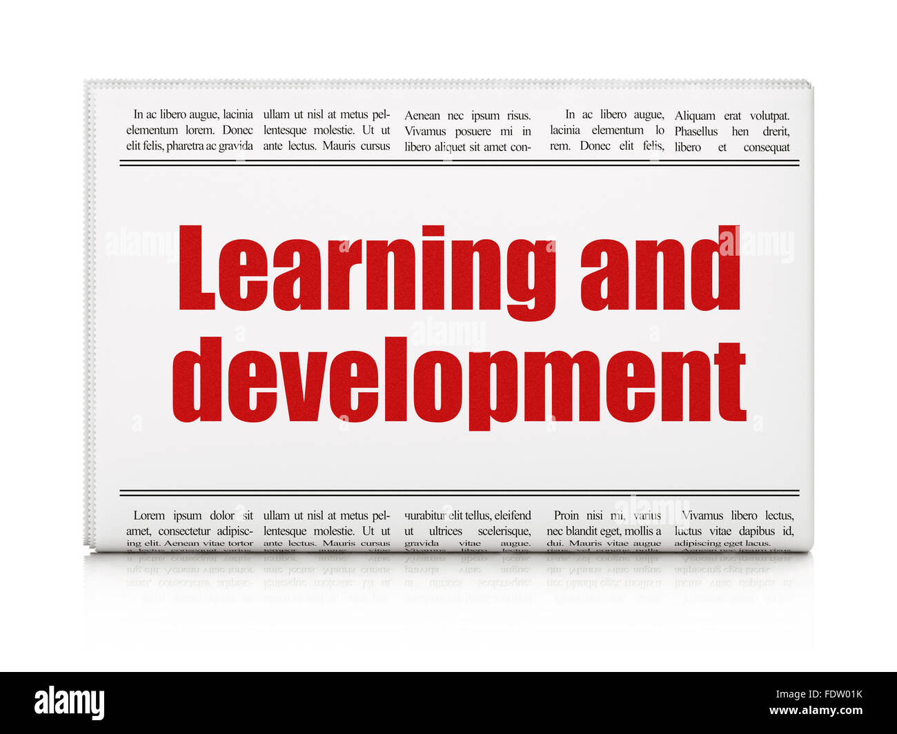 Learning concept: newspaper headline Learning And Development Stock ...