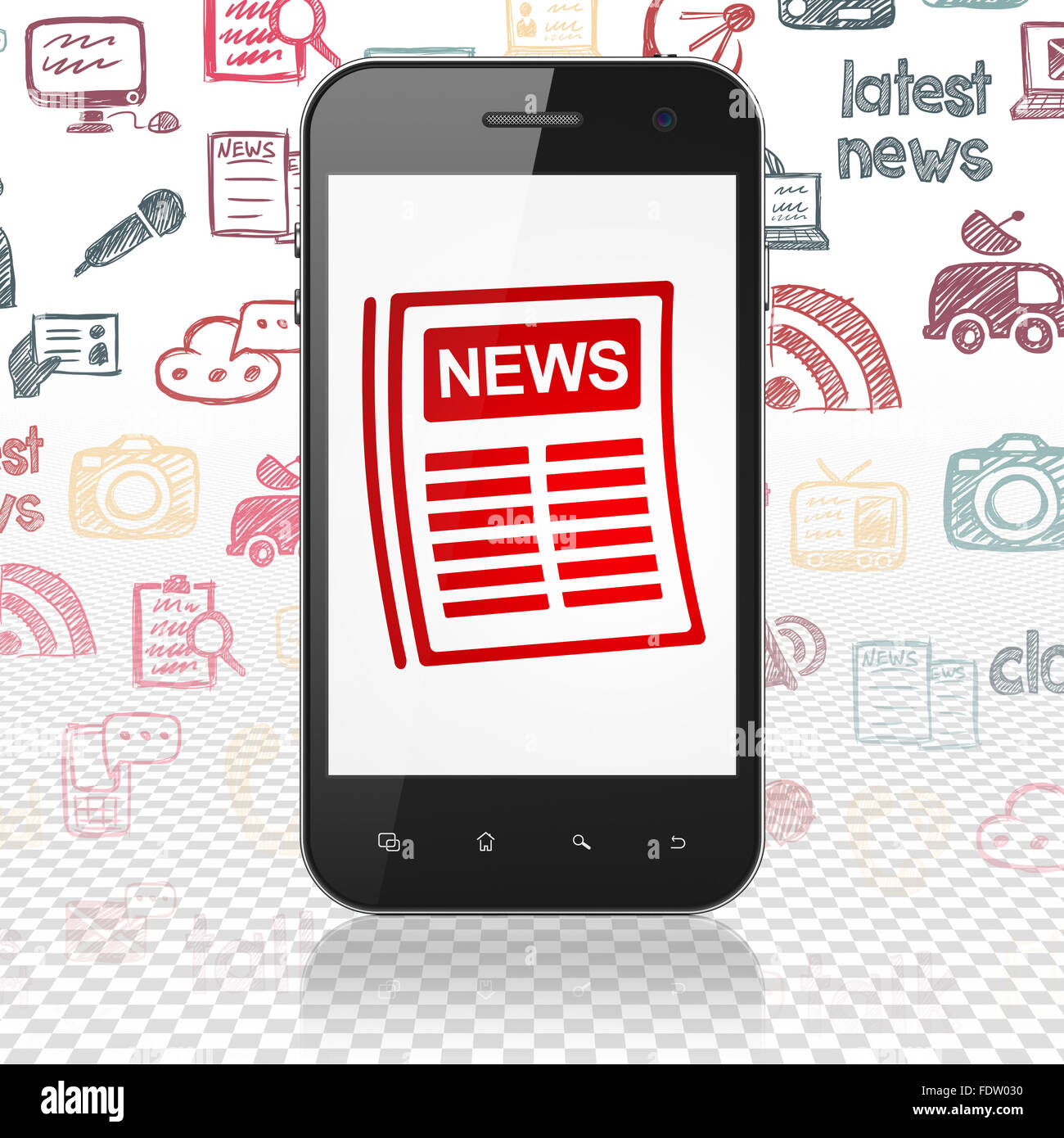 News concept: Smartphone with Newspaper on display Stock Photo - Alamy