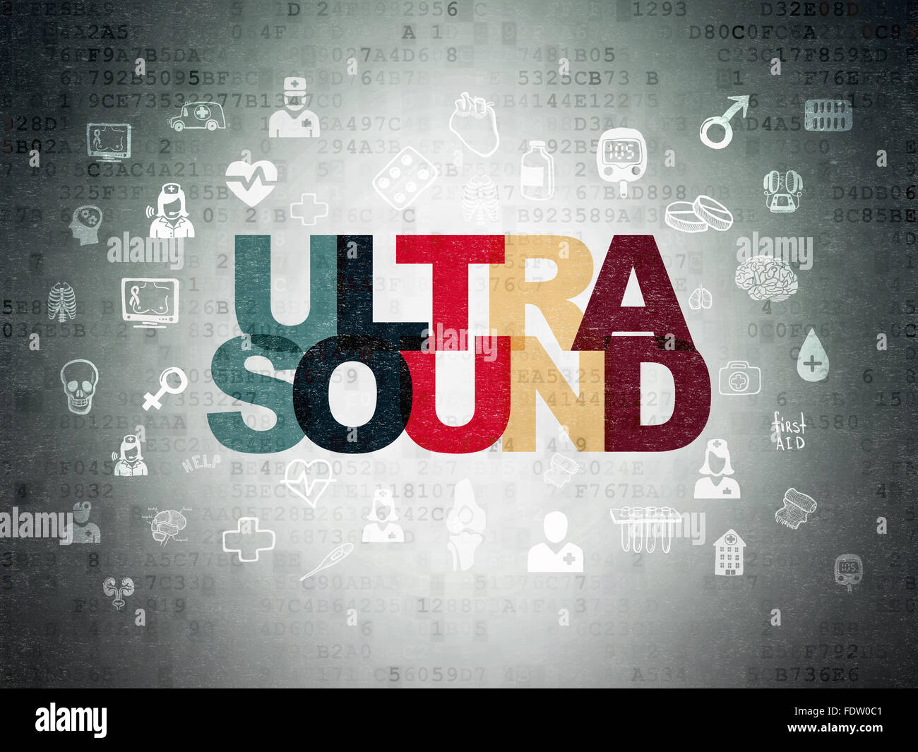 Healthcare concept: Ultrasound on Digital Paper background Stock Photo ...