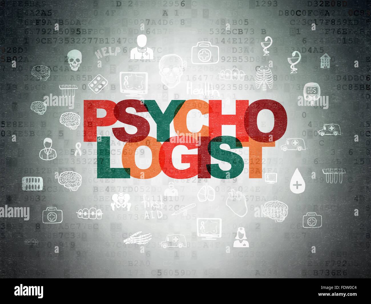 Medicine concept: Psychologist on Digital Paper background Stock Photo ...