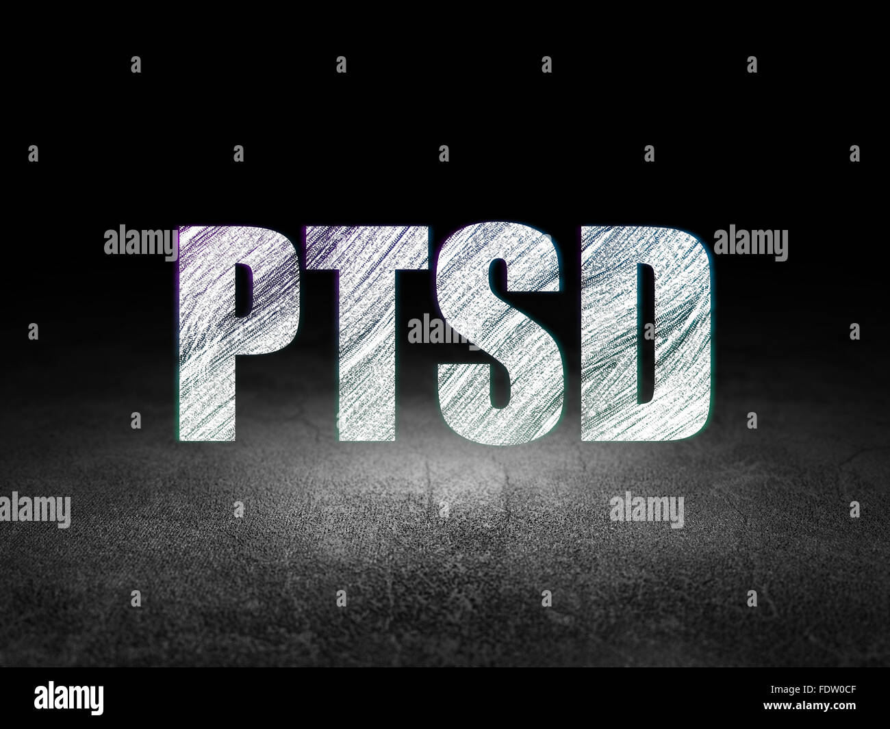 Healthcare concept: PTSD in grunge dark room Stock Photo - Alamy