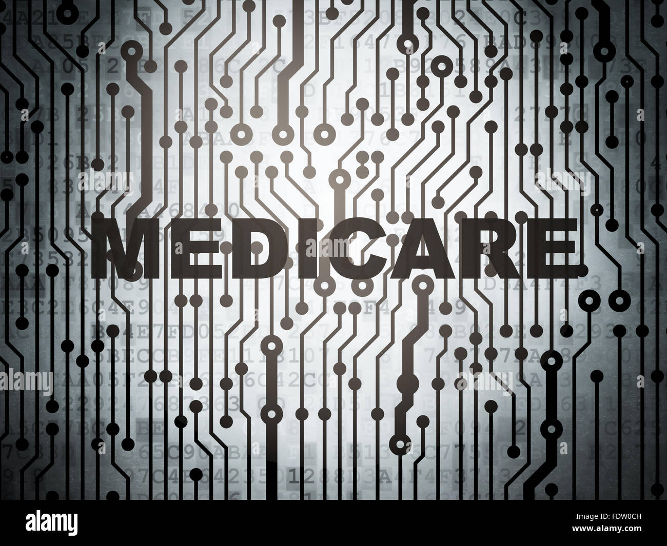 Health concept: circuit board with Medicare Stock Photo - Alamy