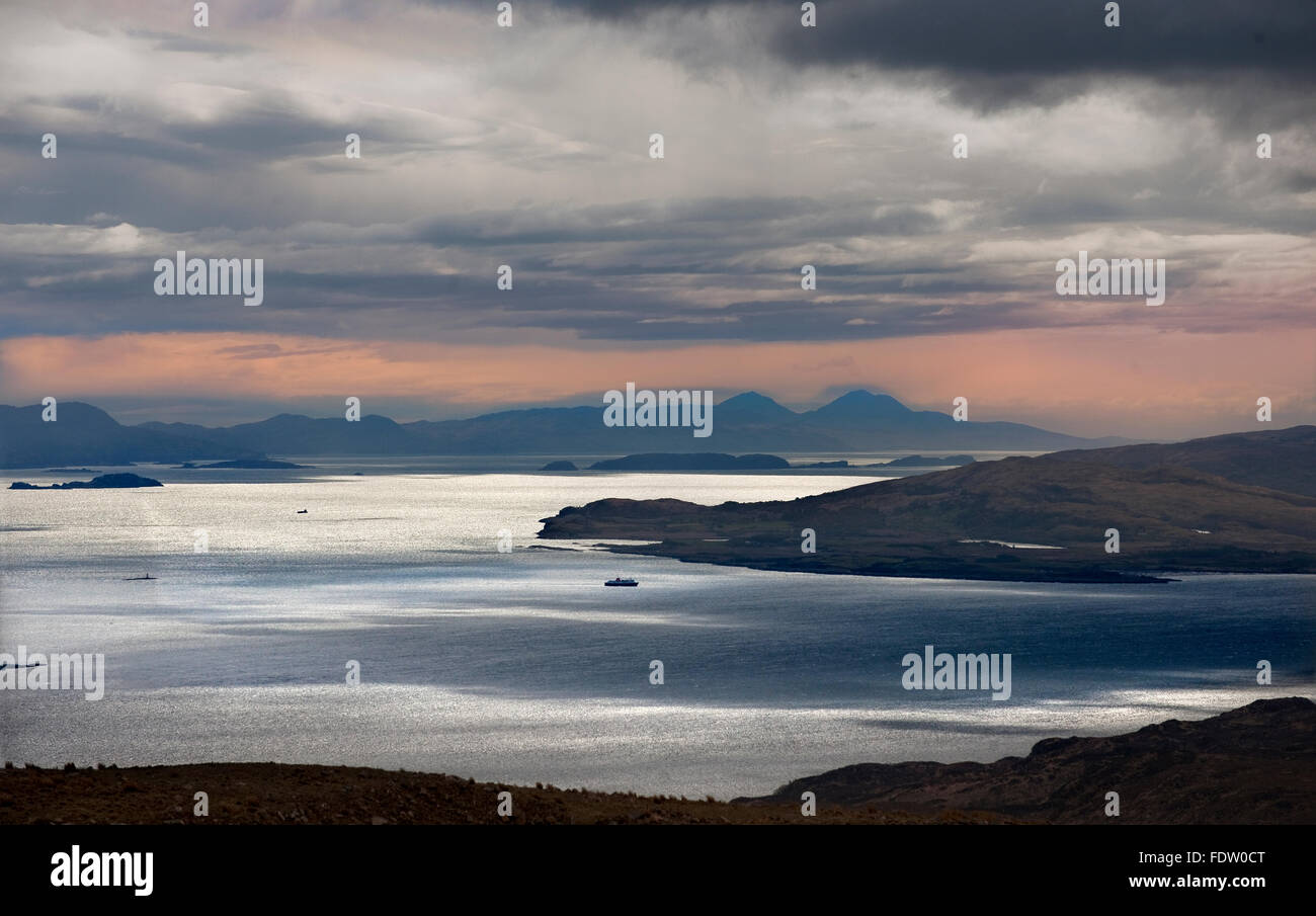 Oban-Mull ferry cross the sound of Mull with the distant paps of jura ...