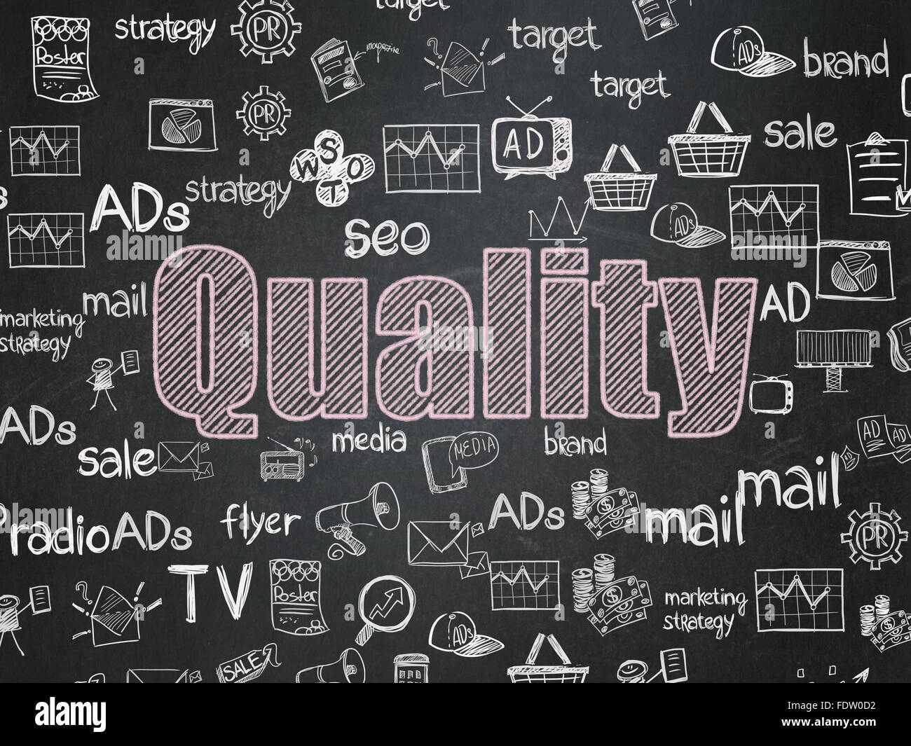 Marketing concept: Quality on School Board background Stock Photo - Alamy