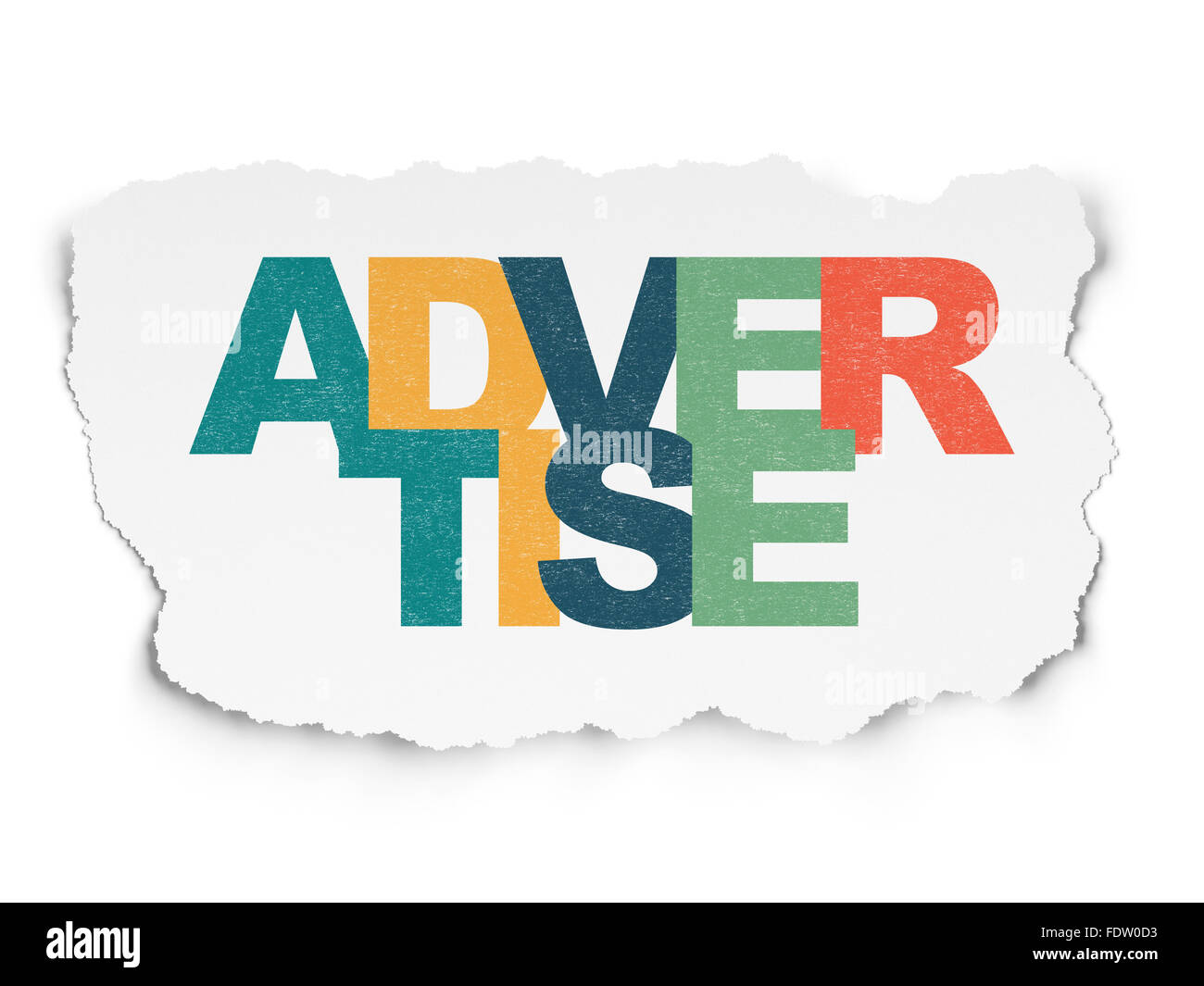 Advertising concept: Advertise on Torn Paper background Stock Photo - Alamy