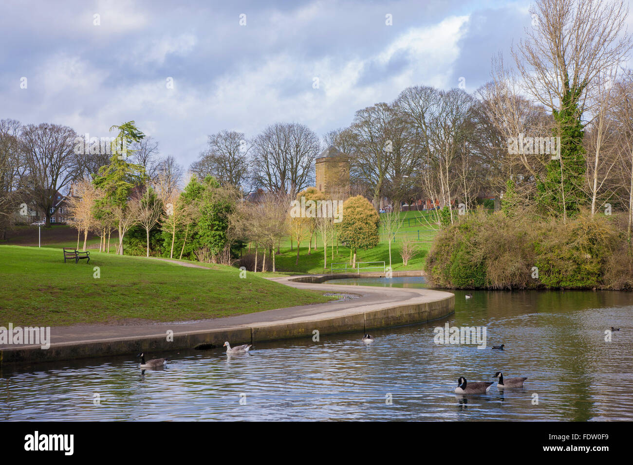 Lake in Abington Park, Northampton Stock Photo - Alamy