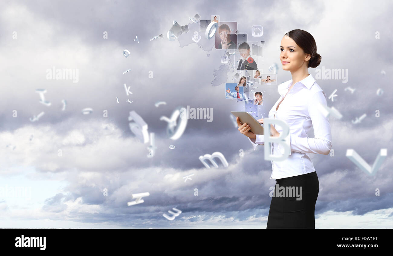 Image of a business person and finance related background Stock Photo ...