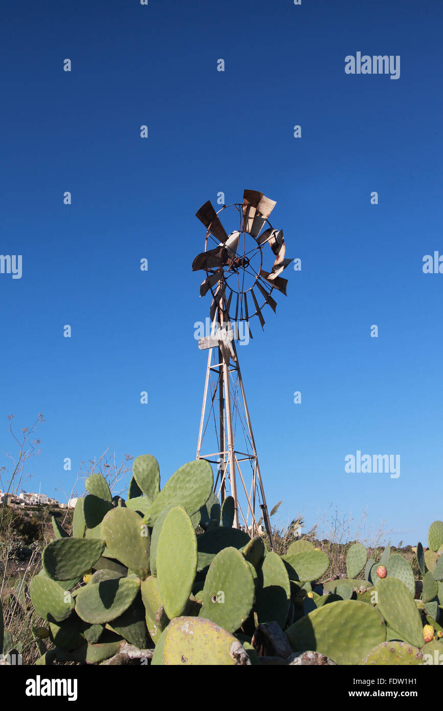 Traditional Gozo Windmill Stock Photo - Alamy