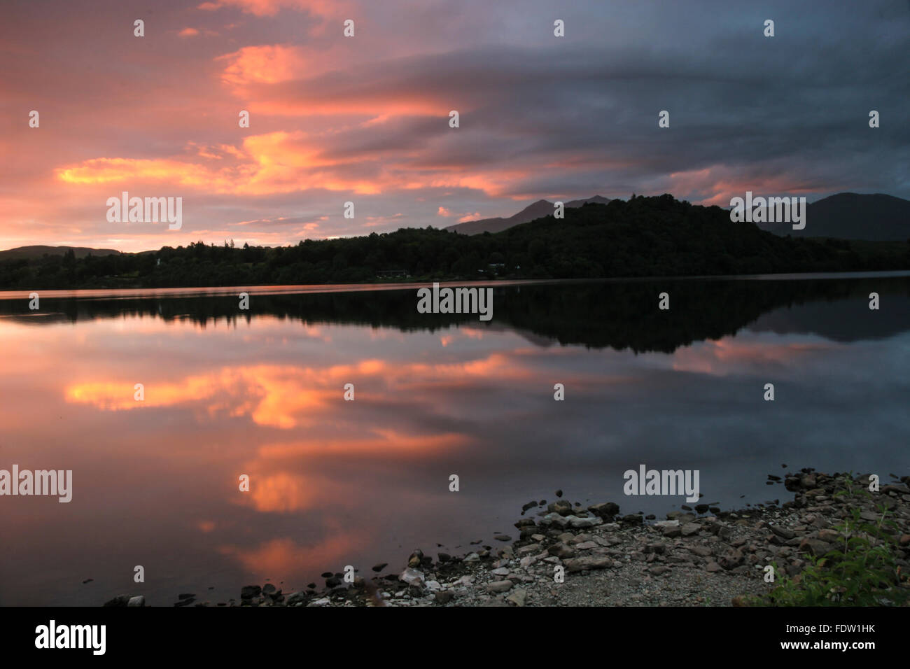 Sunset over Loch Awe, Scotland Stock Photo - Alamy