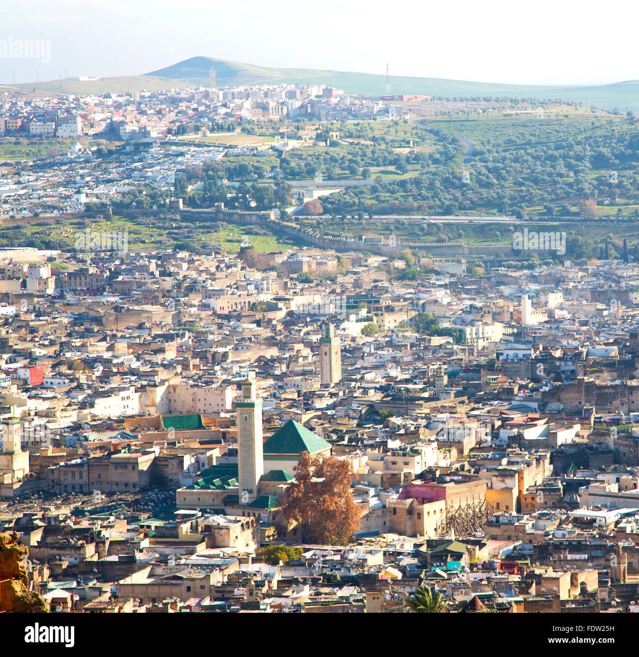 from high in the village morocco africa field and constructions Stock ...