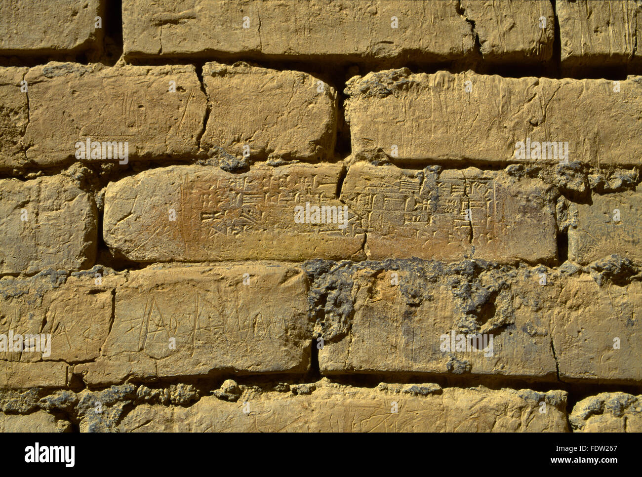 Babylon Iraq Lower Part of the Ishtar Gate Cuneiform Inscriptions Stock ...