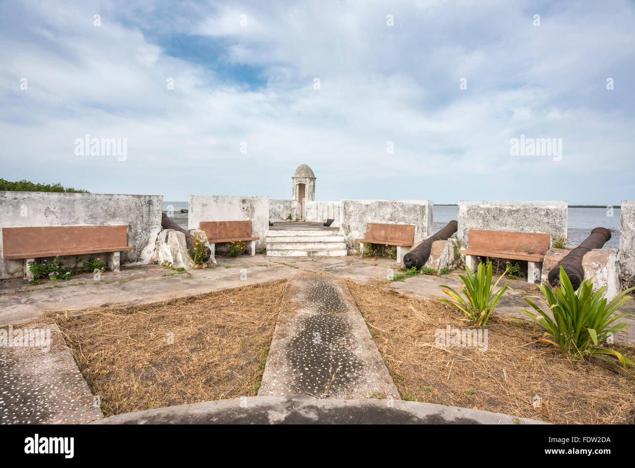Cacheu Fortress – a former Portuguese colonial trading post – in the ...