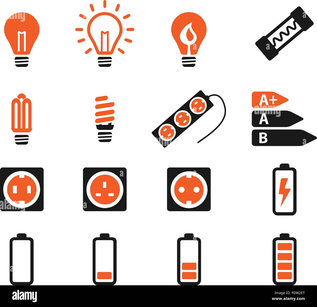 Electricity simply icons Stock Vector Image & Art - Alamy
