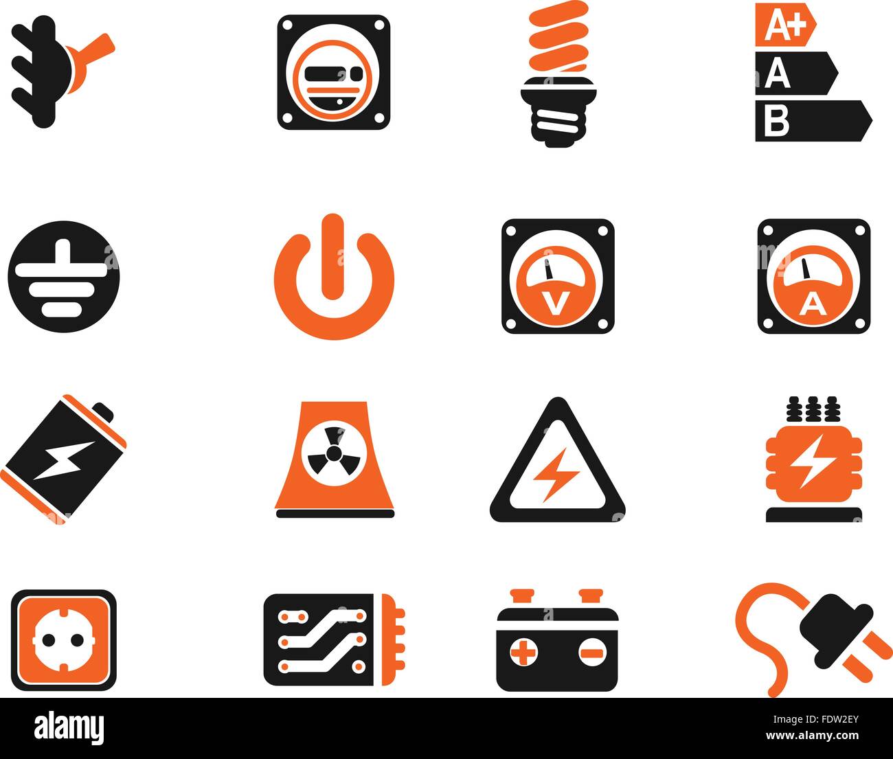 Electricity simply icons Stock Vector Image & Art - Alamy