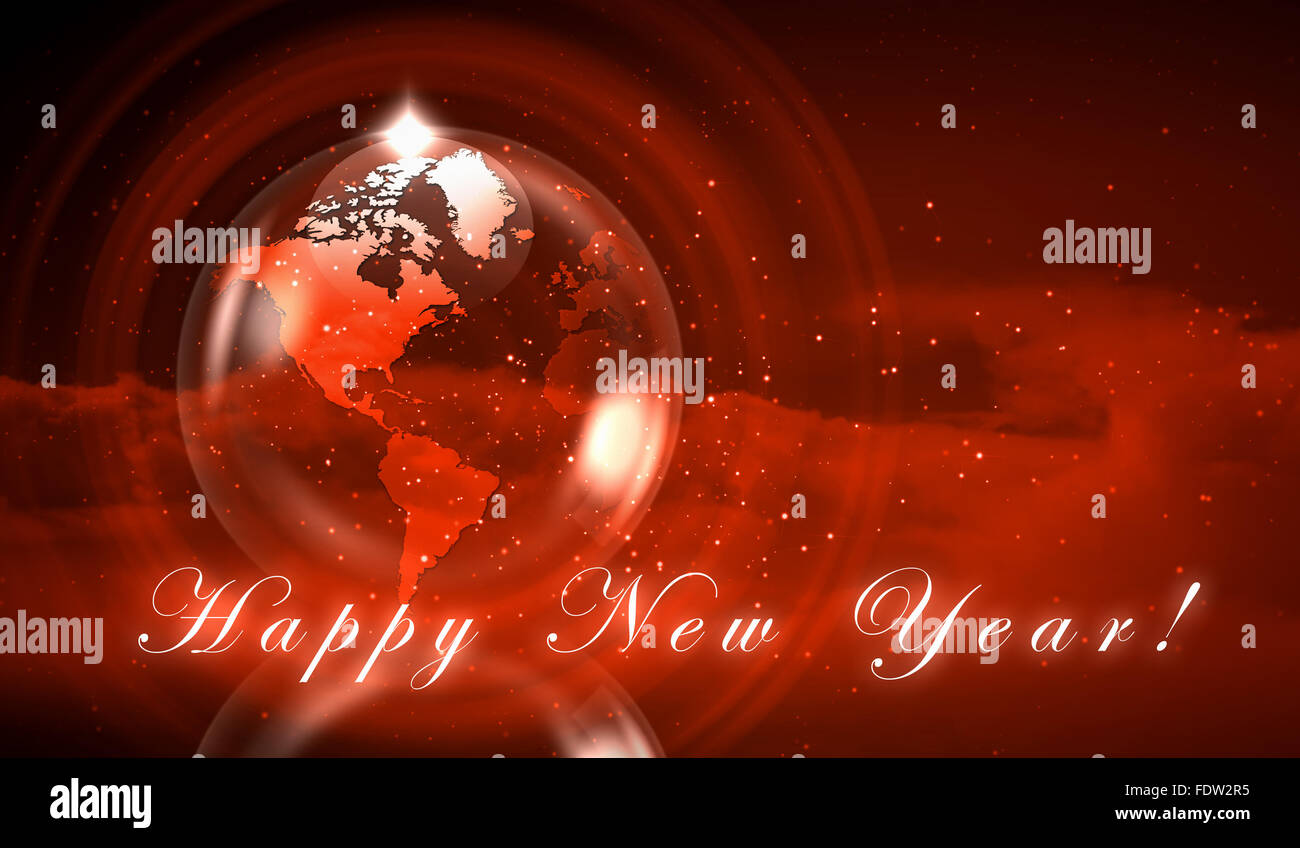 Earth symbol of the new year on our planet. Happy New Year and Merry ...