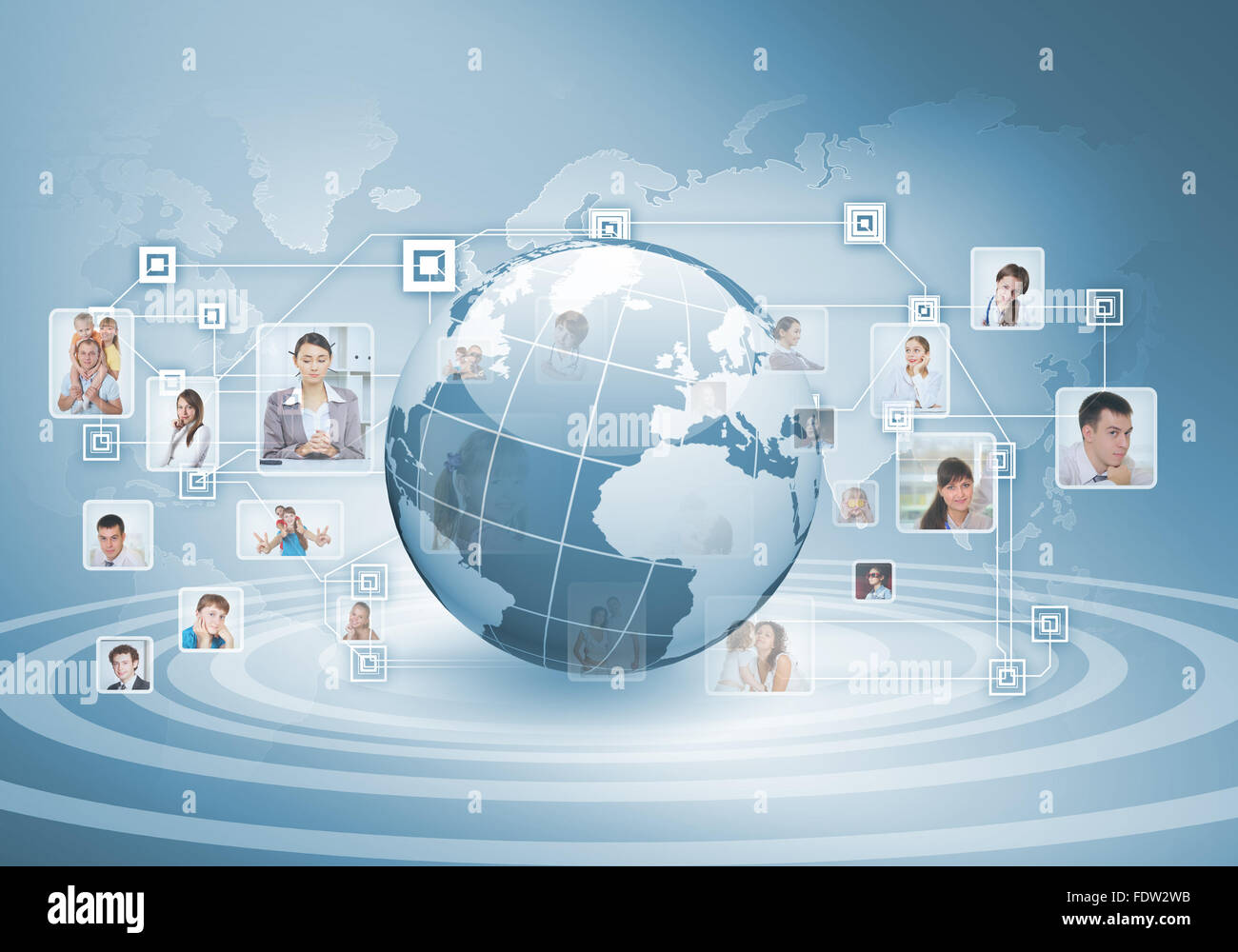 Symbol of social network with people images Stock Photo - Alamy